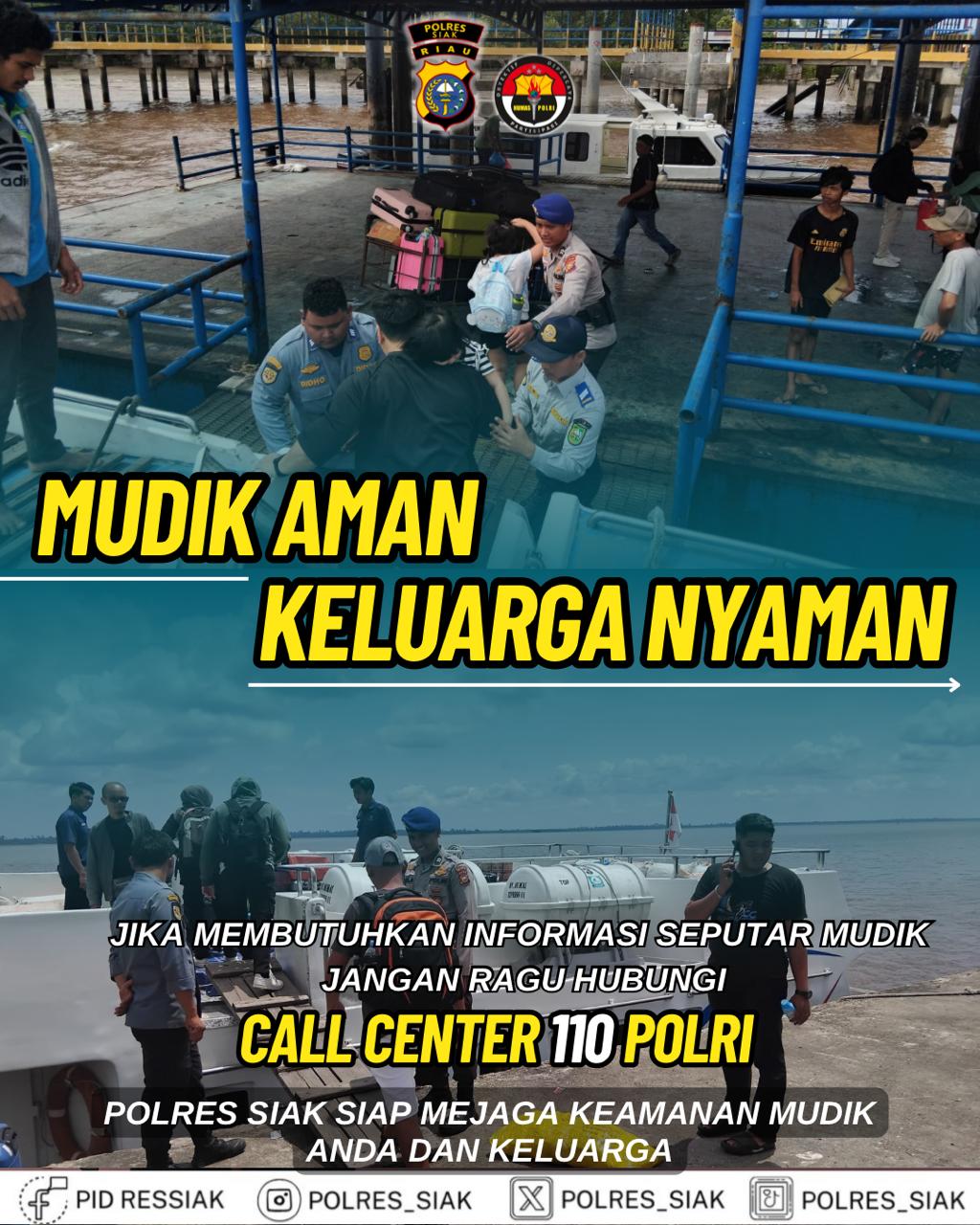 Humas Polres Siak Sosialisasikan Call Center Mudik Polri 110 Dan